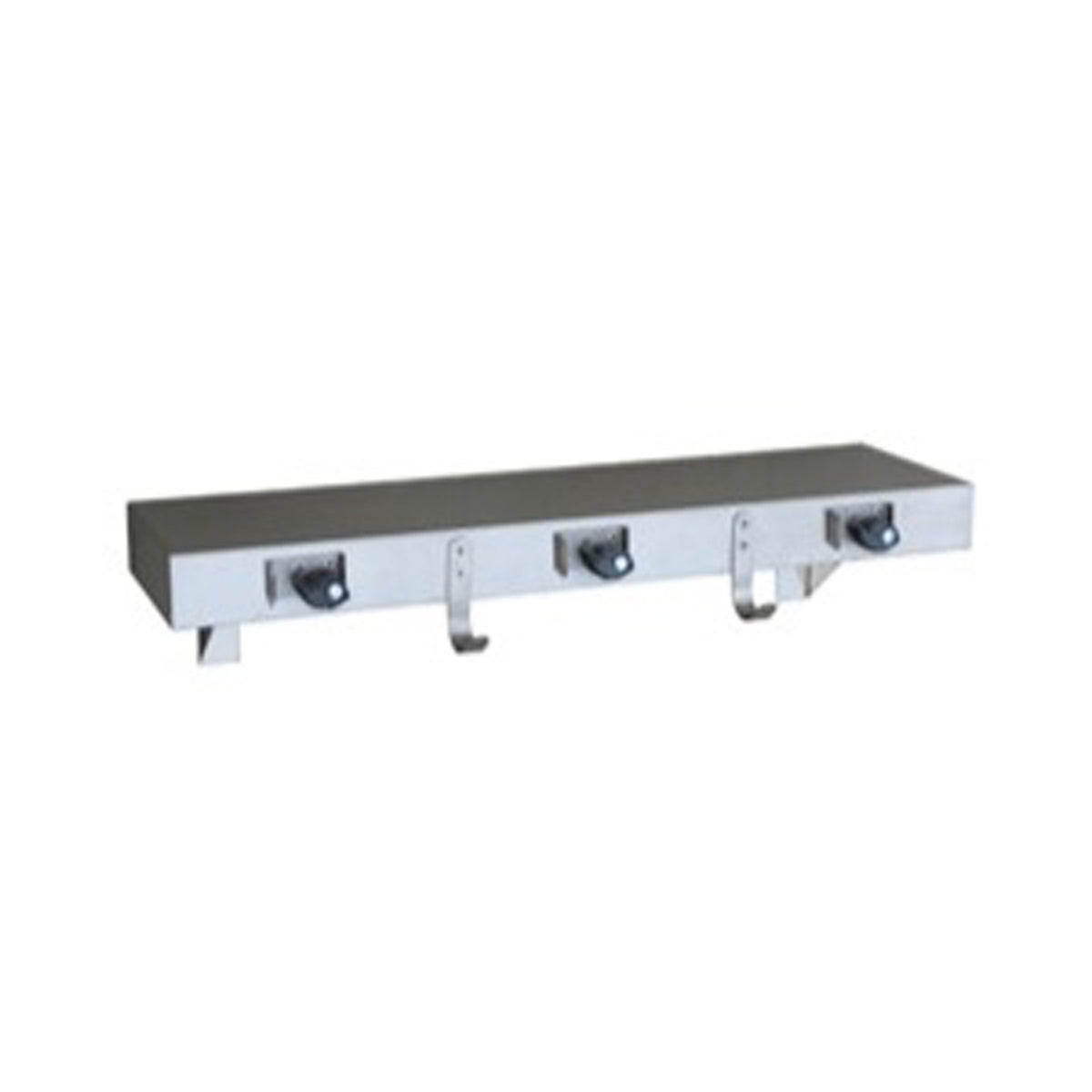 Utility Shelf with Holders, Hooks & Rail in Satin Stainless Steel ...